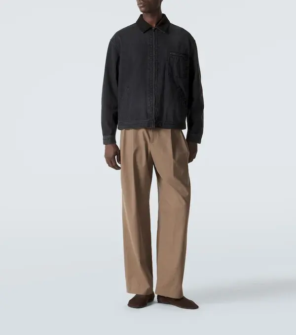 THE ROW Tibor Cotton And Cashmere Wide-leg Trousers - Brown