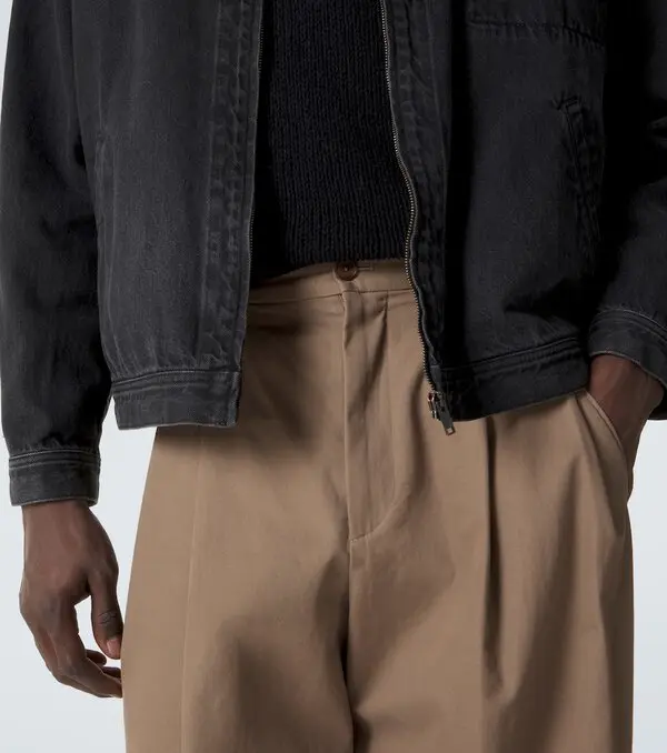 THE ROW Tibor Cotton And Cashmere Wide-leg Trousers - Brown