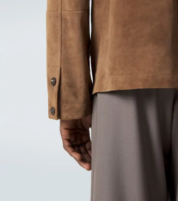 THE ROW Ulrich Paneled Suede Jacket