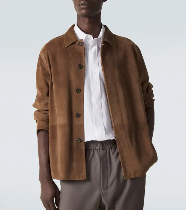 THE ROW Ulrich Paneled Suede Jacket