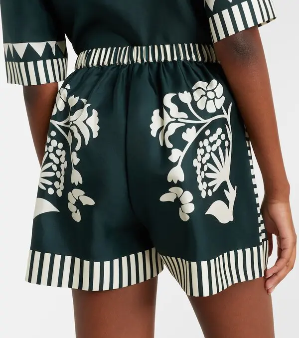 ERES Arjun Printed Silk Twill Shorts