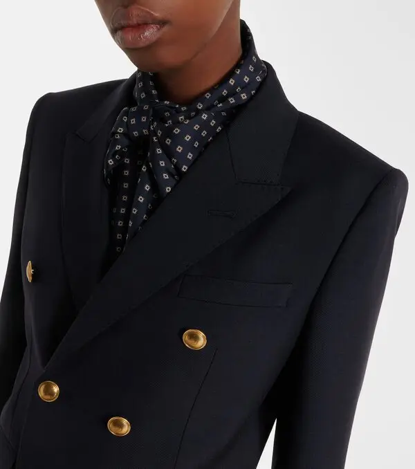 Saint Laurent Double-breasted Wool Gabardine Blazer