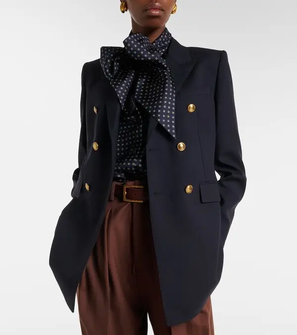 Saint Laurent Double-breasted Wool Gabardine Blazer