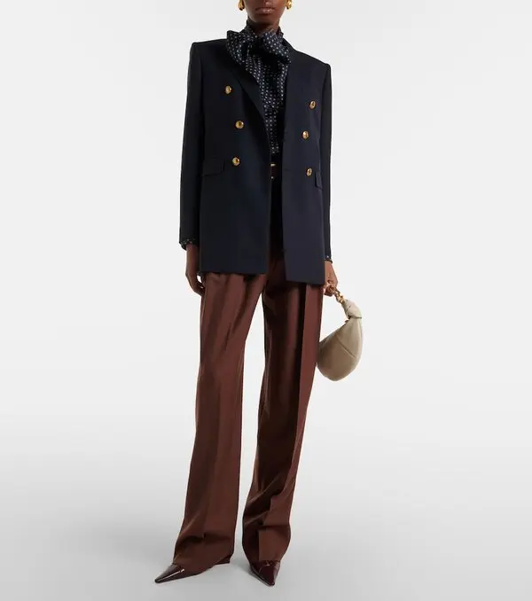 Saint Laurent Double-breasted Wool Gabardine Blazer