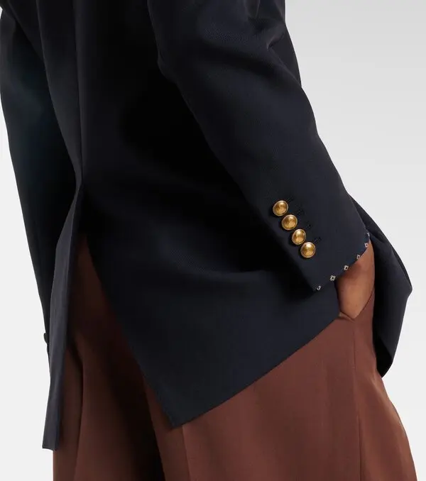 Saint Laurent Double-breasted Wool Gabardine Blazer