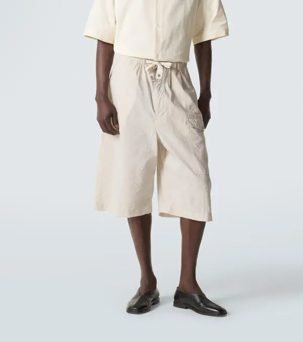 LEMAIRE Cotton-blend Bermuda Shorts - Beige