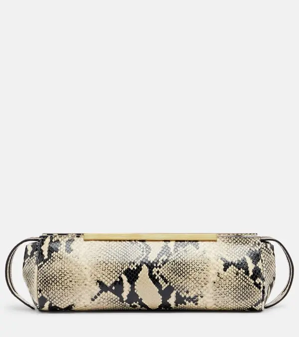 Khaite Donna Leather Clutch - Beige
