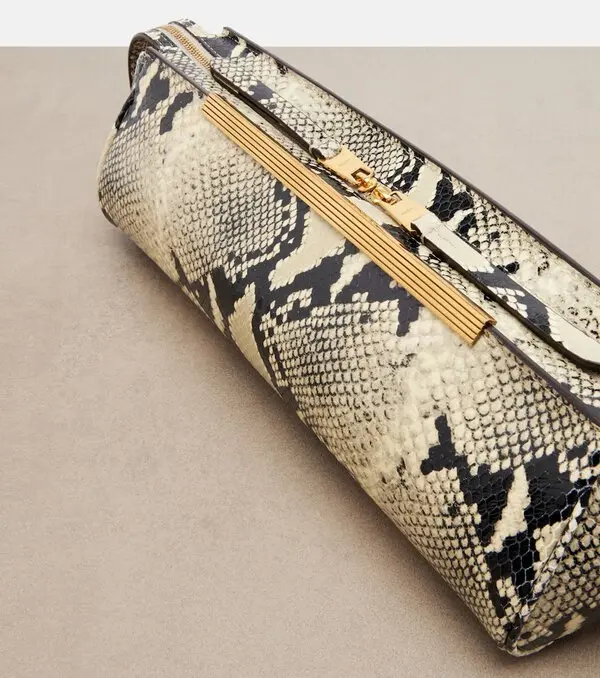 Khaite Donna Leather Clutch - Beige