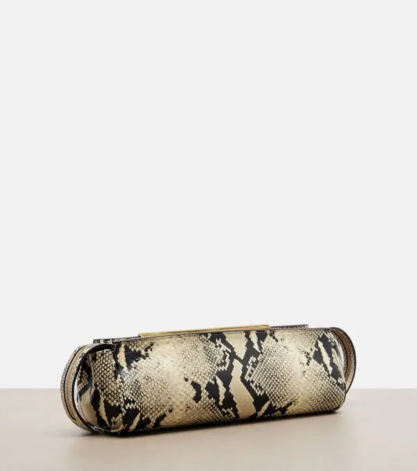 Khaite Donna Leather Clutch - Beige