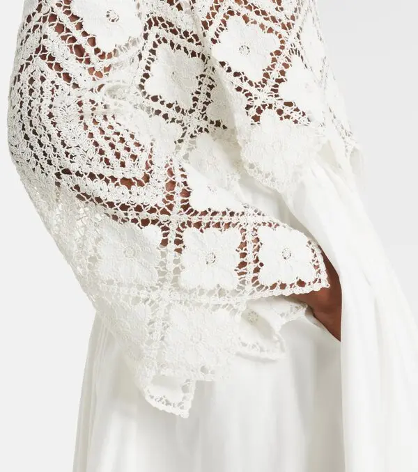 SELF-PORTRAIT Crochet Ruffled Top