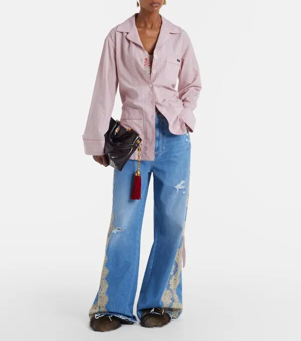 Dolce & Gabbana Belted Striped Shirt