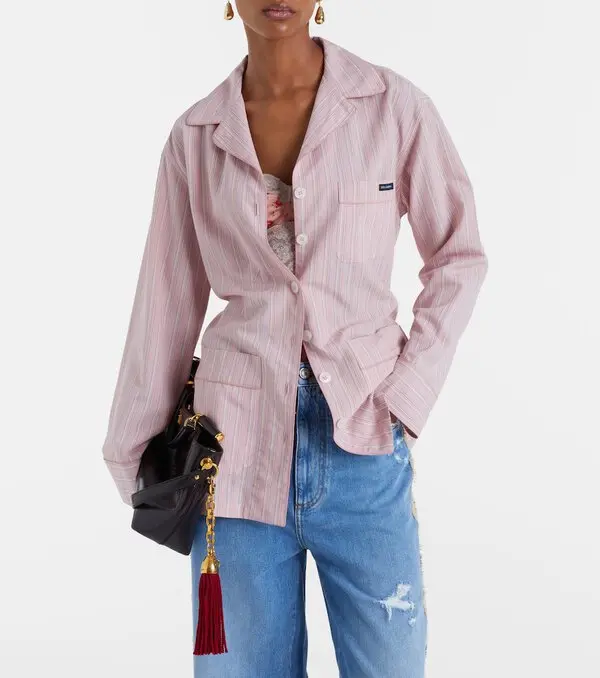 Dolce & Gabbana Belted Striped Shirt