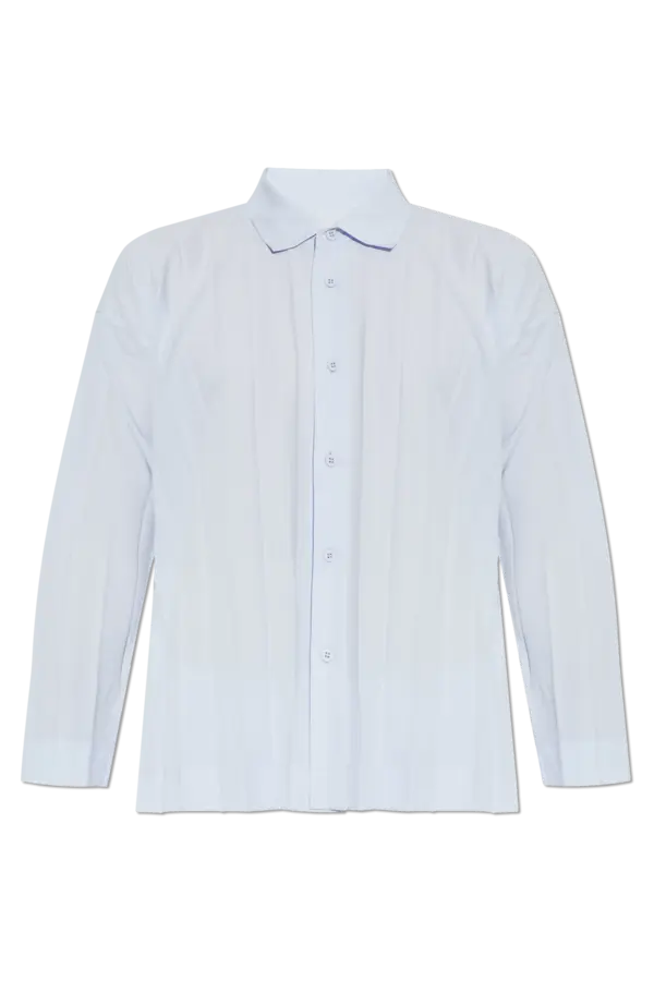 Issey Miyake Pleated Shirt - Blue