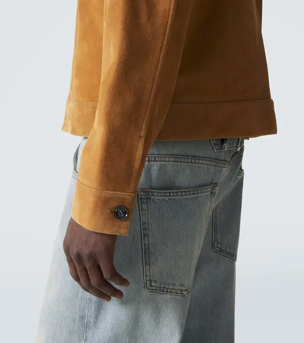 AMI Paris Suede Blouson Jacket - Brown