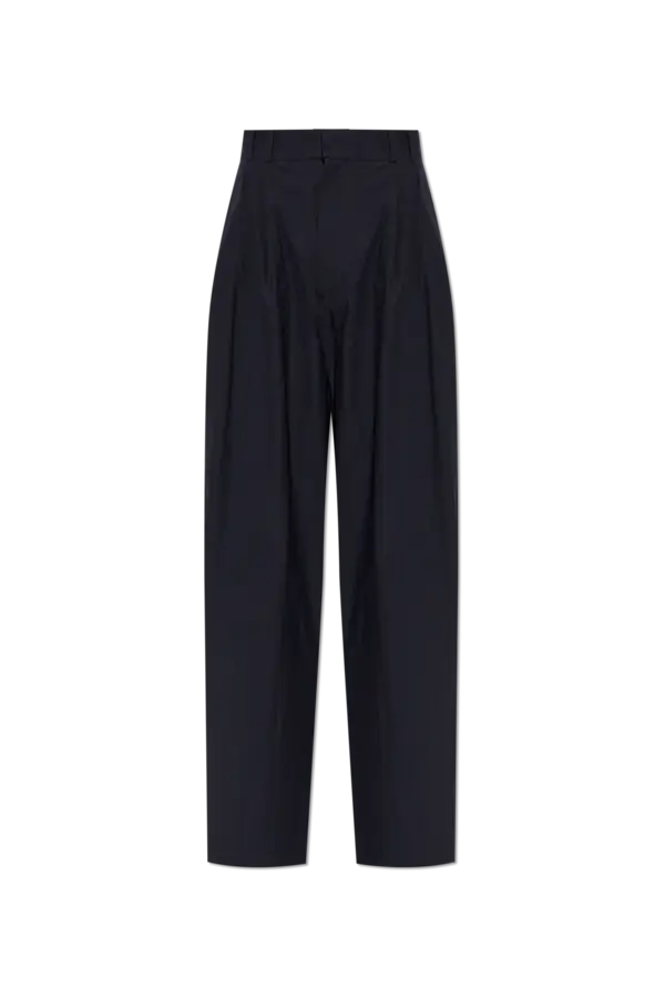 Studio Nicholson Wide Leg Pleated Trousers - Black