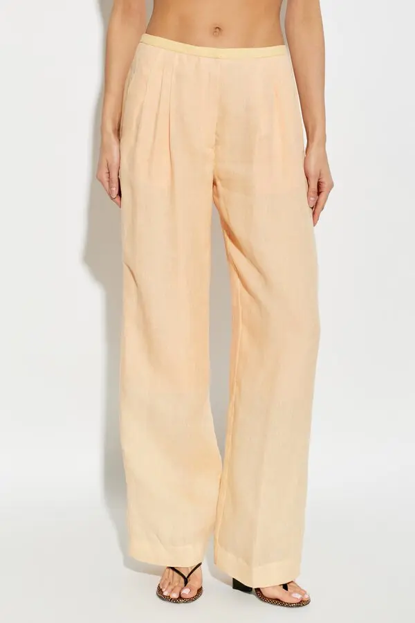 FORTE_FORTE Wide-leg Linen Trousers - Orange