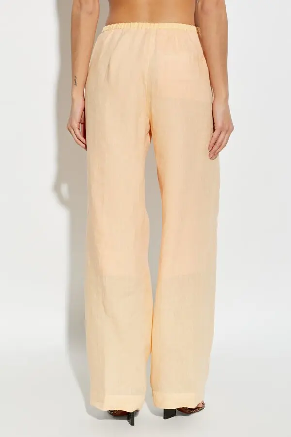 FORTE_FORTE Wide-leg Linen Trousers - Orange