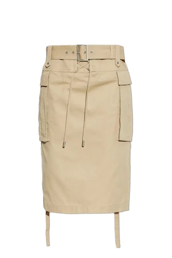 Alexander McQueen Mid-length Skirt With Cargo Pockets - Beige