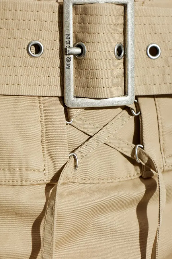 Alexander McQueen Mid-length Skirt With Cargo Pockets - Beige