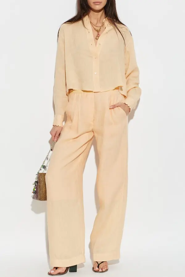 FORTE_FORTE Linen Boxy Shirt - Orange