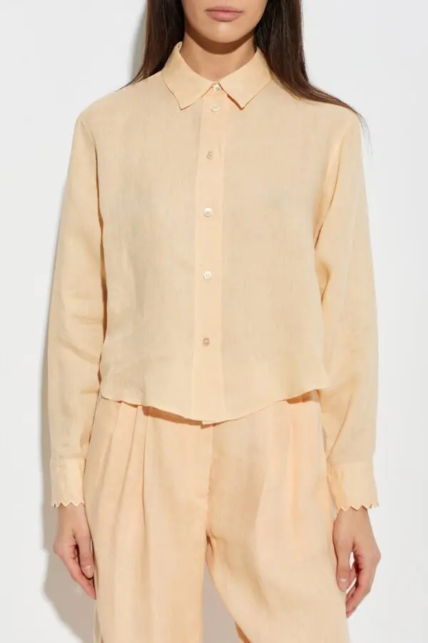 FORTE_FORTE Linen Boxy Shirt - Orange