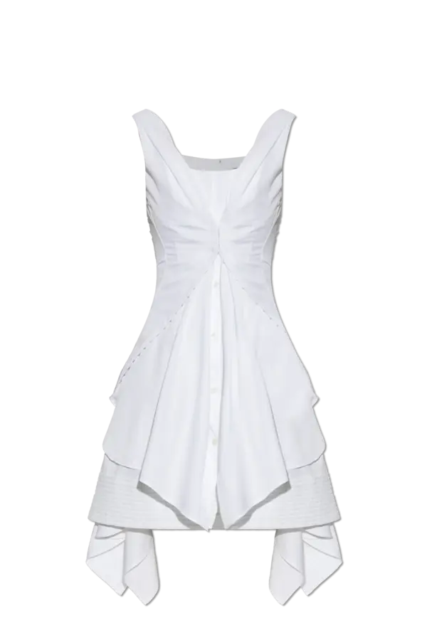 Alexander McQueen Asymmetrical Dress - White