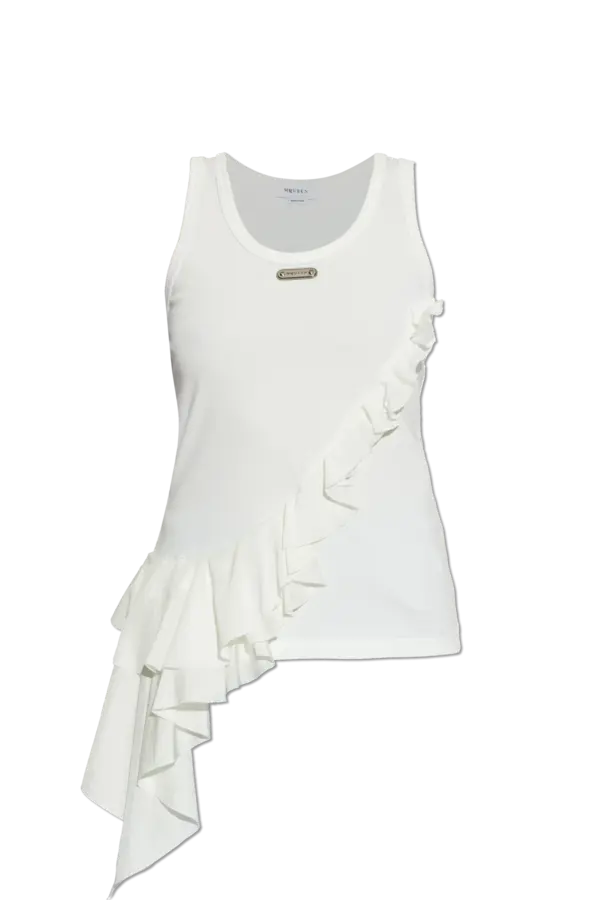 Alexander McQueen Asymmetrical Knit Top - White