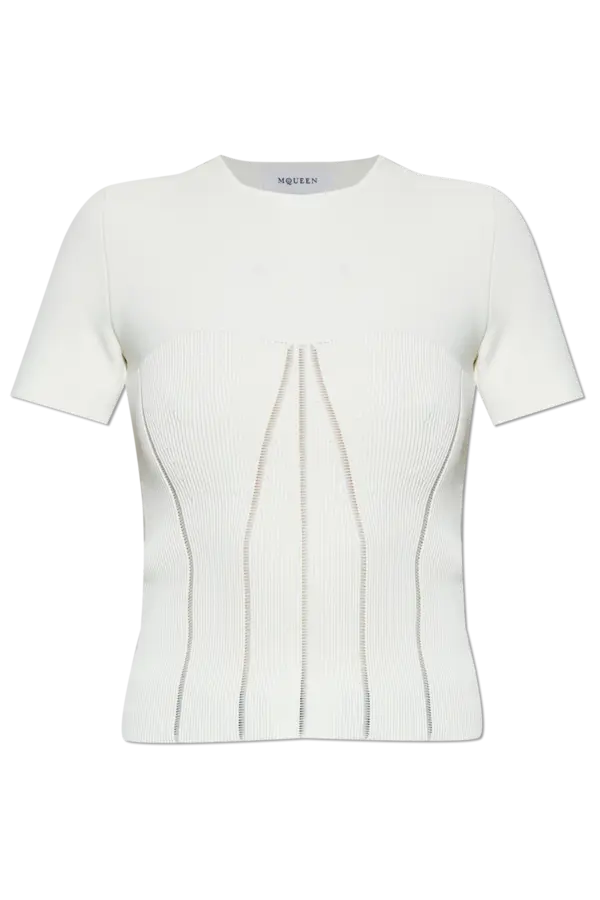 Alexander McQueen T-shirt With Decorative Knit - White