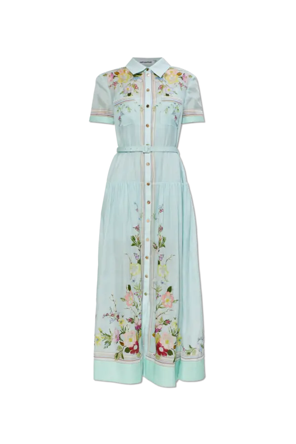 SELF-PORTRAIT Floral Motif Maxi Dress - Green