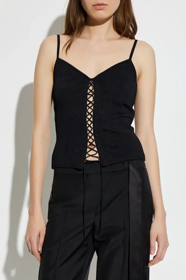 Alexander McQueen Off-shoulder Top With Lacing Detail - White