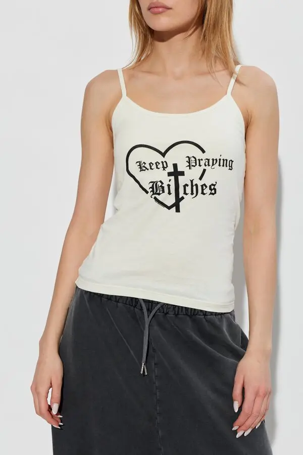 WILLY CHAVARRIA Sleeveless Top With Graphic - White