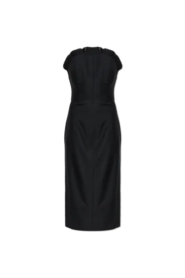 Alexander McQueen Off-shoulder Midi-length Dress - Black