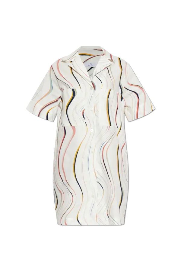 Paul Smith Printed Shirt Dress - White