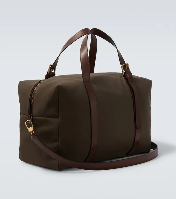 Giorgio Armani Leather-trimmed Canvas Duffle Bag