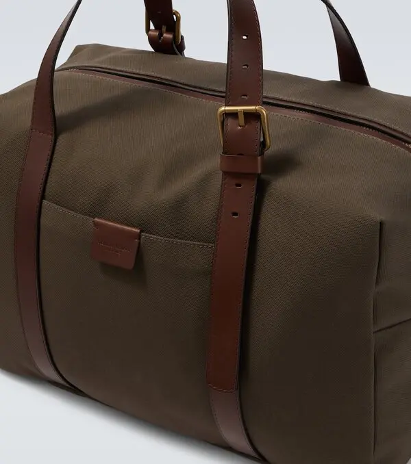 Giorgio Armani Leather-trimmed Canvas Duffle Bag