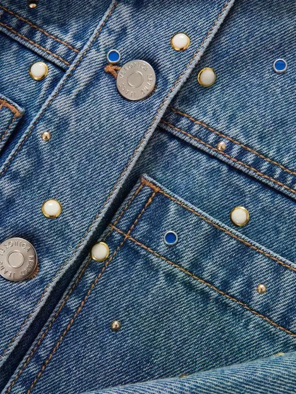 Veronica Beard Lowry Bezel-stud Denim Jacket