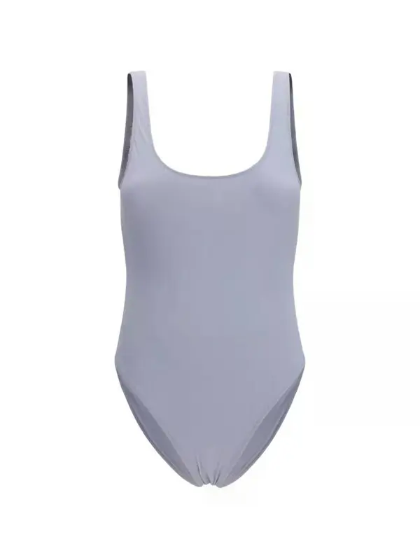 KRISTINA TI Floral Print U-neck One Piece Swimsuit - Grey