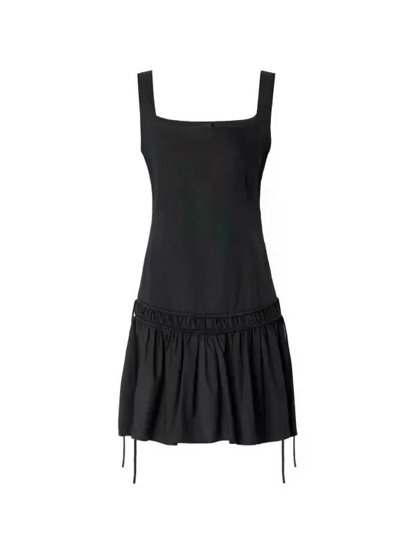 Pinko Mini Square-neck Ruffled Dress - Black