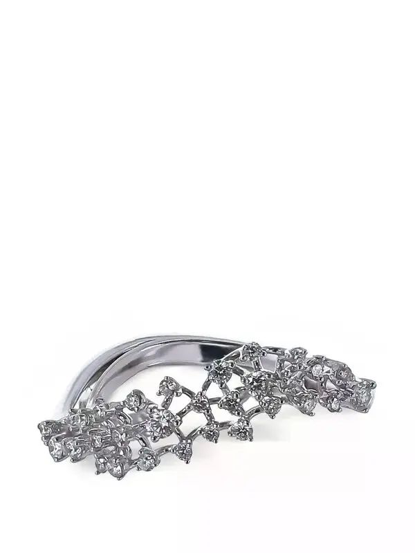 ANANYA 18k White Gold Scatter Diamond Band Ring