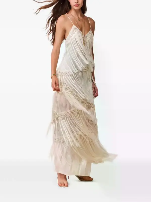 LoveShackFancy Delphi Fringe Lace Gown
