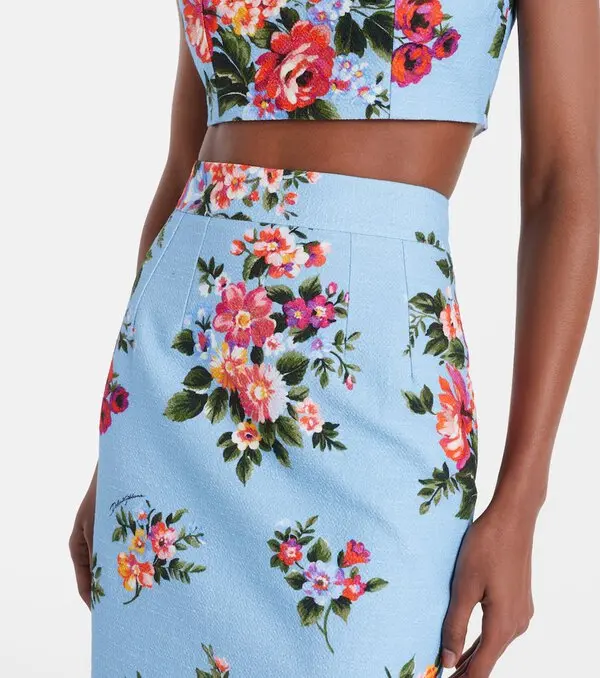 Dolce & Gabbana Floral Cotton Pencil Skirt - Multicoloured