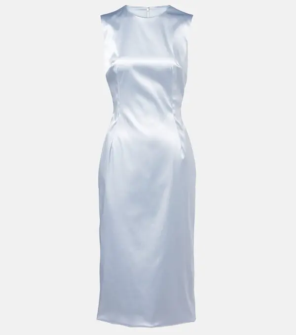 Dolce & Gabbana Satin Midi Dress - Blue
