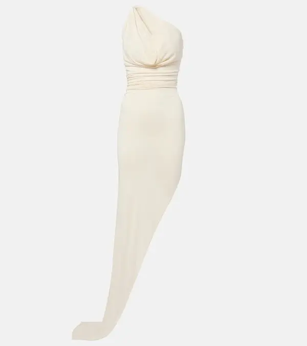 Rick Owens Aaliyah Asymmetric Draped Gown - Yellow