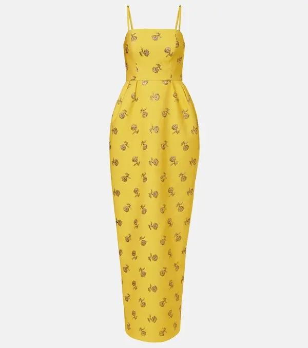 Carolina Herrera Jacquard Gown - Yellow