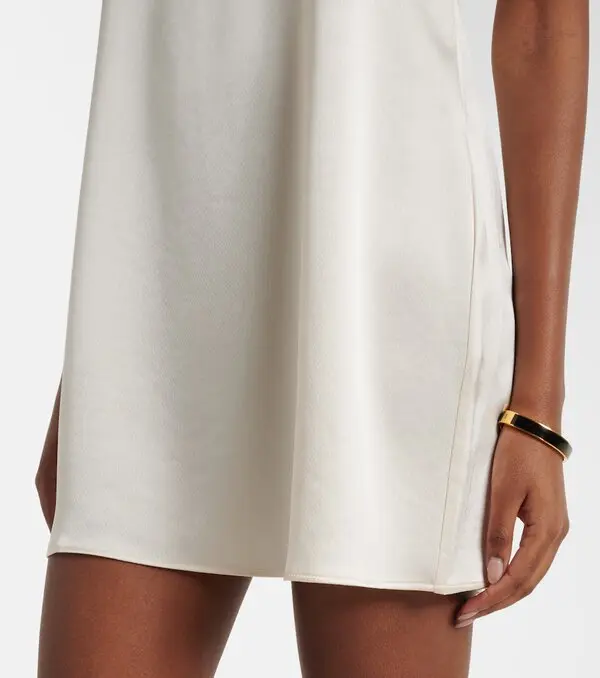 LESET Barb Satin Mini Dress In Sakura