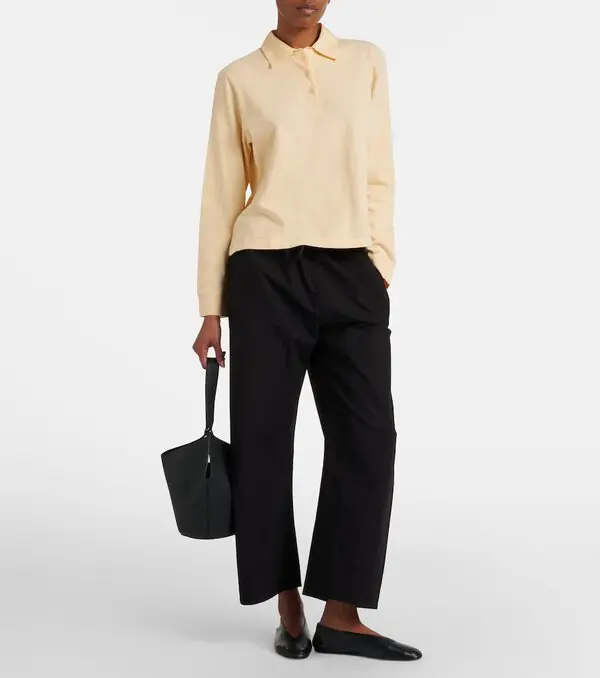 LESET Kyoto Cropped Cotton Wide-leg Pants - Black