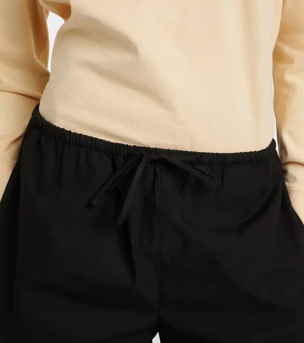 LESET Kyoto Cropped Cotton Wide-leg Pants - Black