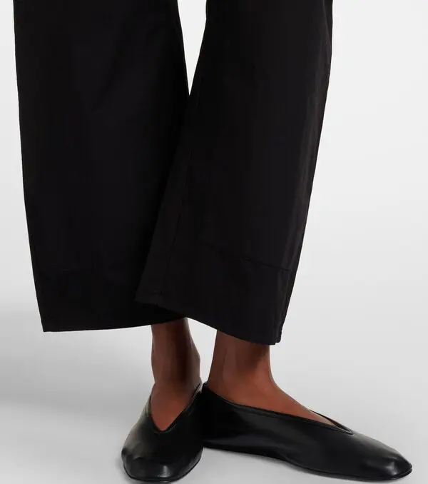 LESET Kyoto Cropped Cotton Wide-leg Pants - Black