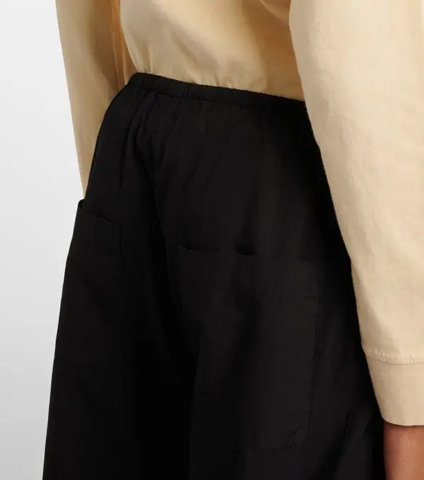 LESET Kyoto Cropped Cotton Wide-leg Pants - Black