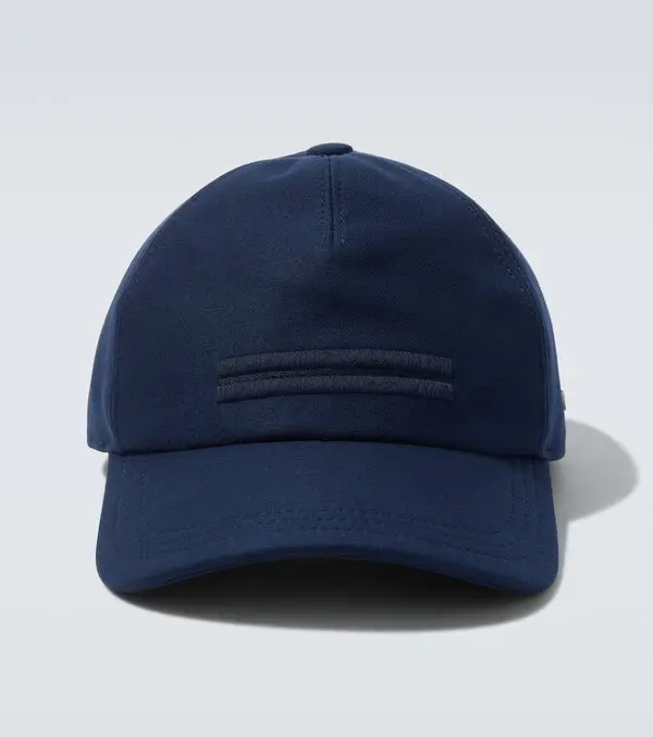 Zegna Embroidered Cotton Baseball Cap - Blue